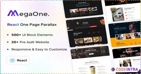 Megaone Multipurpose One Page React Template Codeintra
