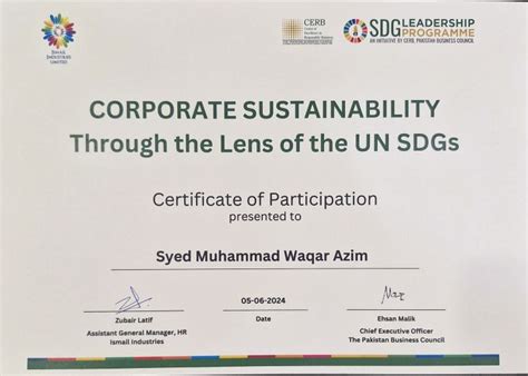 syed muhammad waqar azim cssgb on linkedin sustainabledevelopment