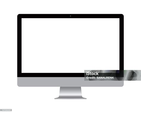 현실적인 얇은 프레임 디스플레이 컴퓨터 모니터 컴퓨터 화면 모형 벡터 스톡 일러스트레이션 0명에 대한 스톡 벡터 아트 및 기타 이미지 Istock