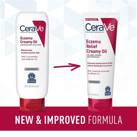 Cerave Eczema Relief Creamy Body Oil Eczema Calming Cream With Colloidal Oatmeal And Safflower