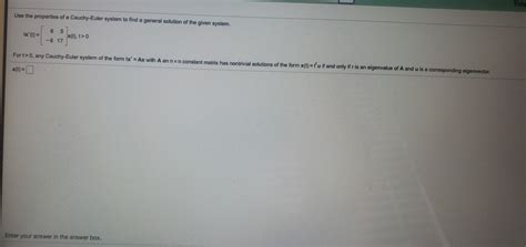 Solved This Use The Properties Of A Cauchy Euler System To