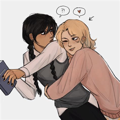 Wednesday And Enid By Lloonahugs Rwenclair