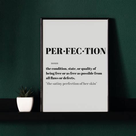 Perfection Definition Poster Digital Download Etsy