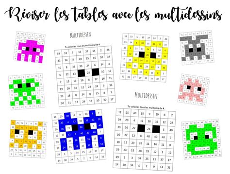 Multidessins Des Coloriages Pour Réviser Les Tables De Multiplication