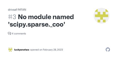 No Module Named Scipy Sparse Coo Issue Drivsaf Mfan Github