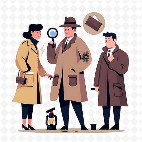 Detective Characters Solving A Mystery Design Is Noir And Su Flat