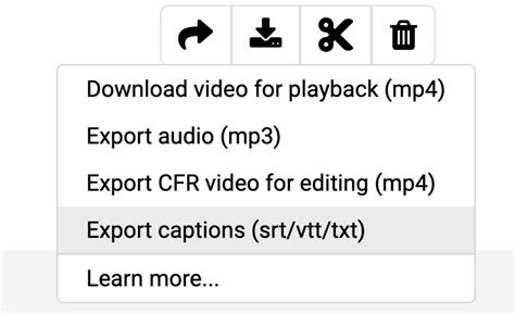 Download Export And Use Transcript Or Caption Files For Your