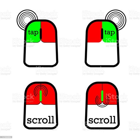 Computer Mouse Gesture Icon Set Swipe Click Scroll Stock Illustration