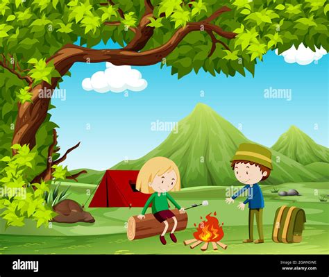 Campground Theme Stock Vector Images Alamy