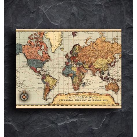 Dekosistem A125 30x40 Hiasan Dinding Kayu Pajangan Gambar Map Peta