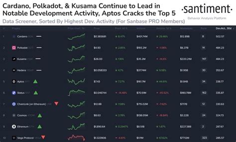Top 10 Cryptocurrencies By Github Development Activity Last 30 Days