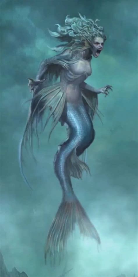 Scary Mermaid Scary Mermaid Evil Mermaids Fantasy Mermaids