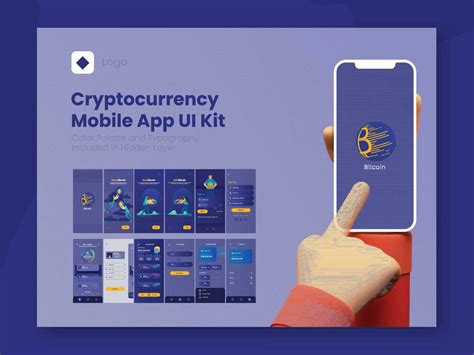 cryptocurrency mobile app ui kit including like as login sign up