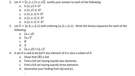 Solved 2 Let A X Y Z X Y Z Justify Your Answer To Chegg Com