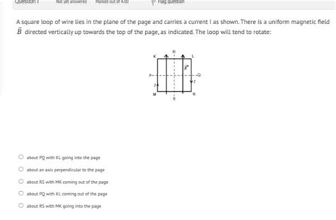 Solved A Square Loop Of Wire Lies In The Plane Of The Page Chegg