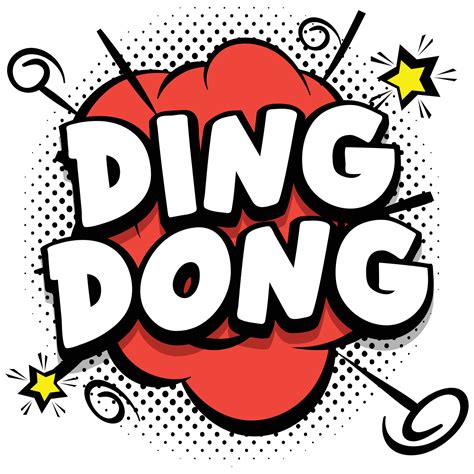 Plantilla Brillante Cómica De Ding Dong Con Burbujas De Discurso En