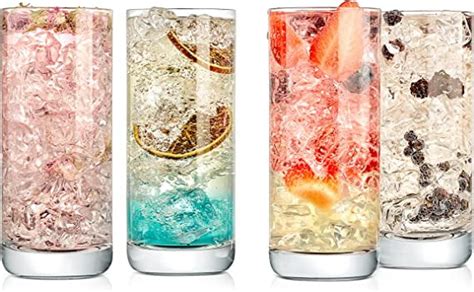 Nutrichef 142oz Highball Drinking Glasses Set Of 2 Heavy Base Tall Tumbler Clear Glassware