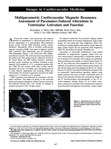 Pdf Multiparametric Cardiovascular Magnetic Resonance Assessment Of Pacemaker Induced