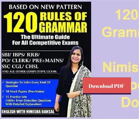 Pdf Download Nimisha Bansal 120 Rules Of Grammar Book