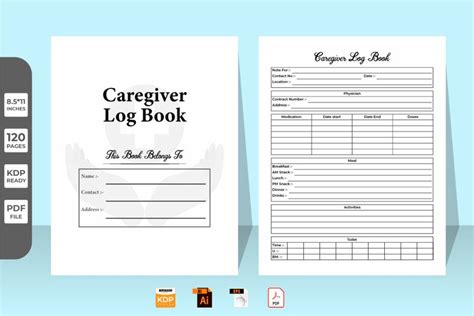 Caregiver Notebook KDP Interior Vector