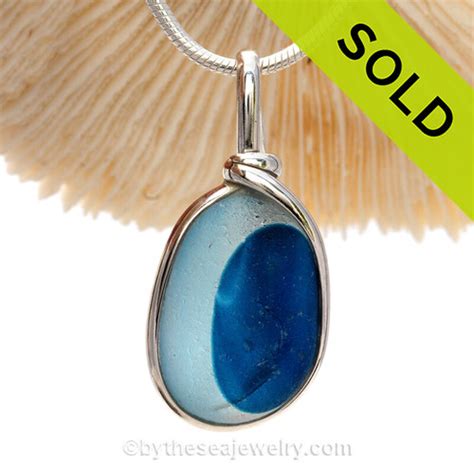 Lovely Mixed Aqua Blue Multi Pendant Sold Sterling Silver Deluxe Wire
