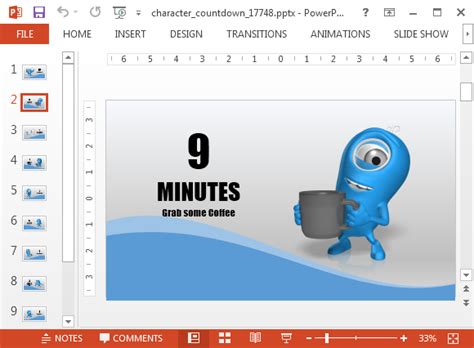 Countdown PowerPoint Template With 10 Minutes Timer