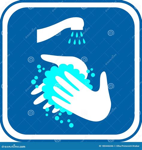 Hand Washing Mandatory Sign For Stop Infection Stock Vector