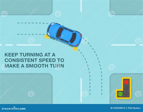 Keep Turning At A Consistent Speed To Make Smooth Turn Top View Of A Car Turning At Traffic