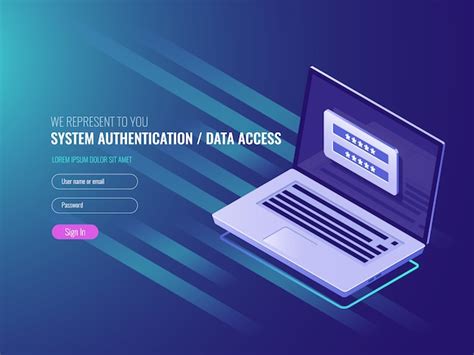 Free Vector System Of Authentication Data Access User Login Form On