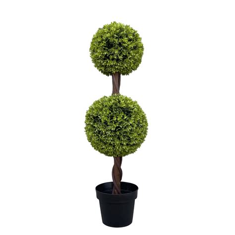 Artificial Topiary Double Boxwood Ball Tree 90cm Evergreenery