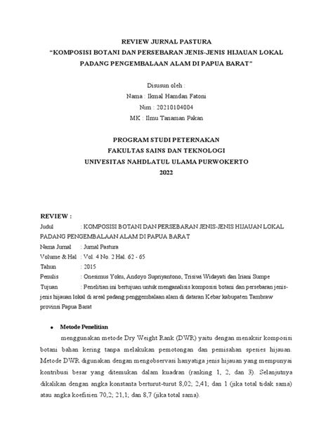Ikmal Review Jurnal Itp Botani Pdf