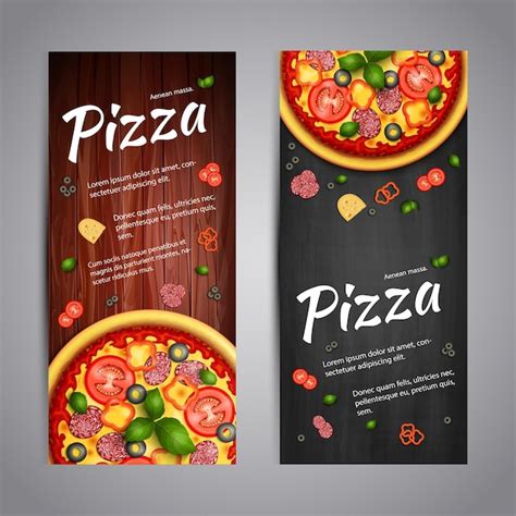 Panfleto Realista De Pizza Pizzaria De Fundo Vetorial Vetor Premium