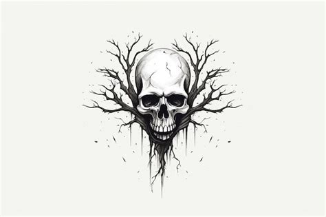 Skeleton Head Halloween Skull Compass Rose Tattoo Skull Simple Tattoo