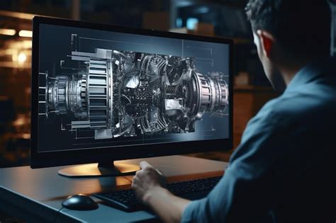 Premium Photo A Man Is Working On A Computer With A Computer Monitor
