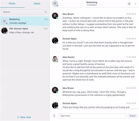 Chat User Guide Of UI Complex Widgets Chat Webix Docs