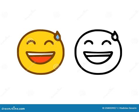 Laughing Emoticon In Doodle Style Stock Illustration Illustration Of