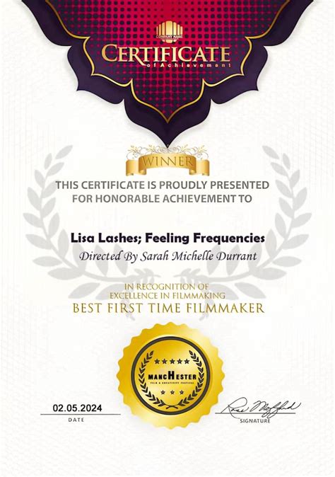 So Happy To Win The Award For First Time Filmmaker At The Manchester