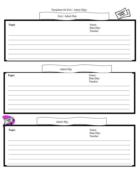 24 Printable Exit Ticket Templates Word And Pdf Templatelab