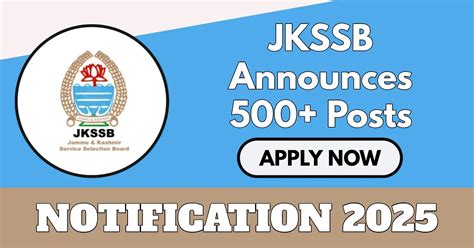 Jkssb Announces 508 Posts In Public Works And Jal Shakti Departments