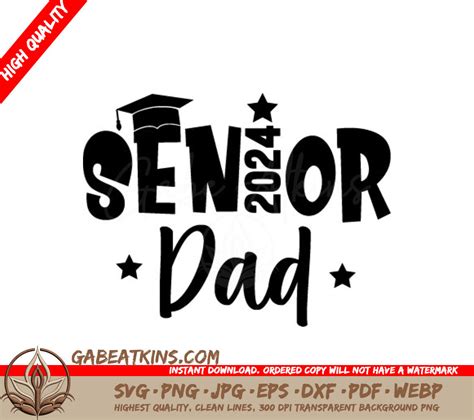 Senior Dad Graduation Cap Svg Gabe Atkins Designs