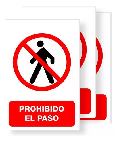 Señalamiento Letrero Prohibido El Paso 30x20 3 Piezas En Venta En