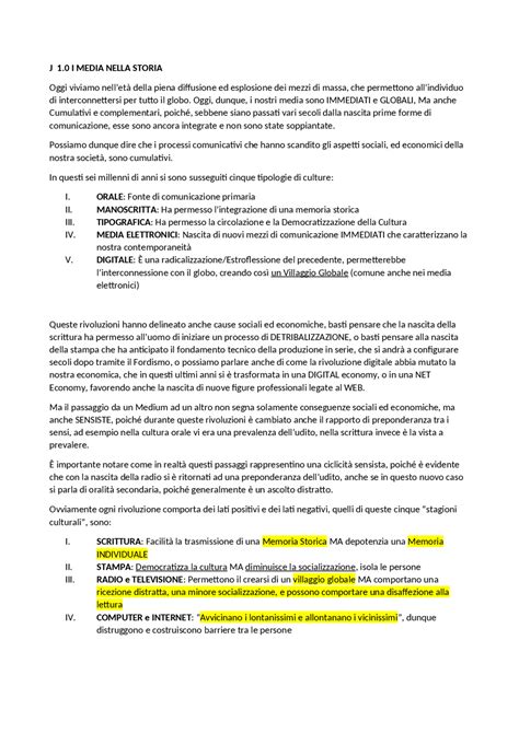 Mass Media E New Media Docsity