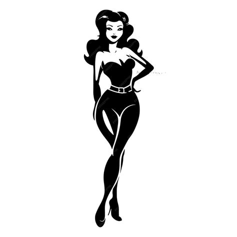 Pin Up Girl Silhouette Vector Premium Ai Generated Vector