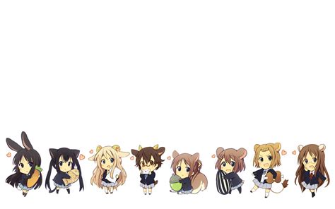 Akiyama Mio Animal Ears Bunny Ears Bunnygirl Catgirl Chibi Food Glasses
