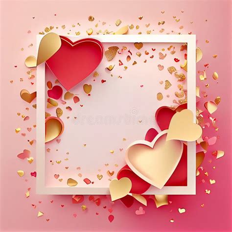 Pink Valentines Day Greeting Card Love Background Illustration