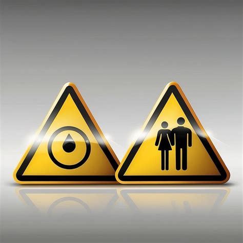 Realistic Yellow Triangle Warning Sign Vector Illustration Premium Ai
