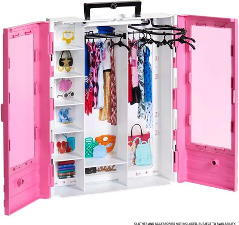 Barbie Fashionistas Ultimate Closet Pink With Fold Out Rack And Carrying Handle