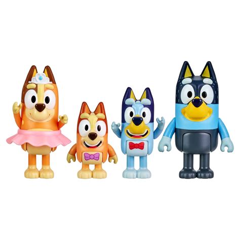 Bluey The Show 4 Pack Figuras De 2 5 3 Polegadas Família Blueys
