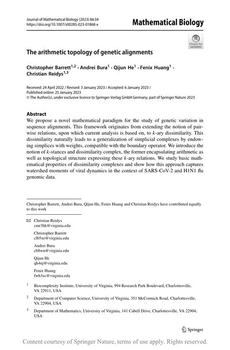 The Arithmetic Topology Of Genetic Alignments Request Pdf The Arithmetic Topology Of Genetic Alignments Request Pdf