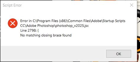 Error In Startup Script Line 2798 No Matching C Adobe Community 15230156